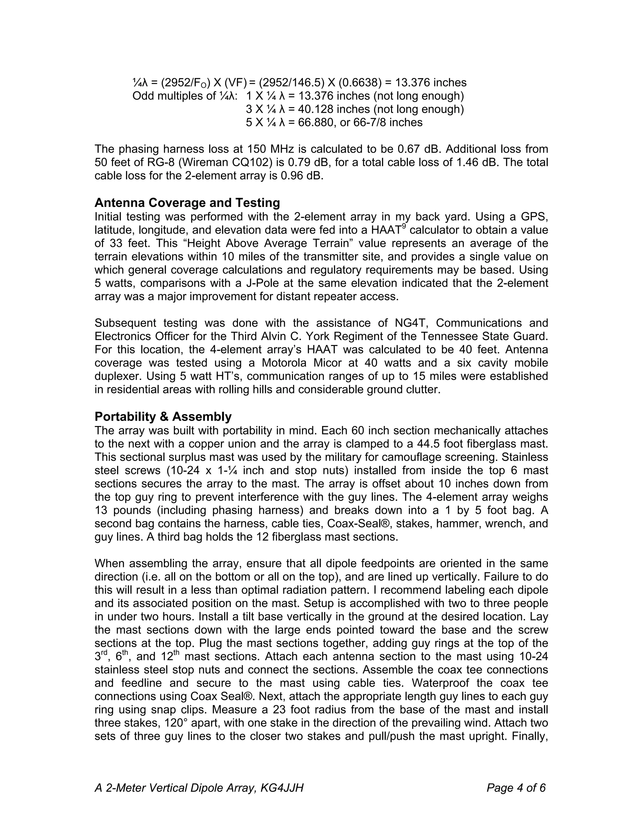 2 meter vertical dipole array | PDF