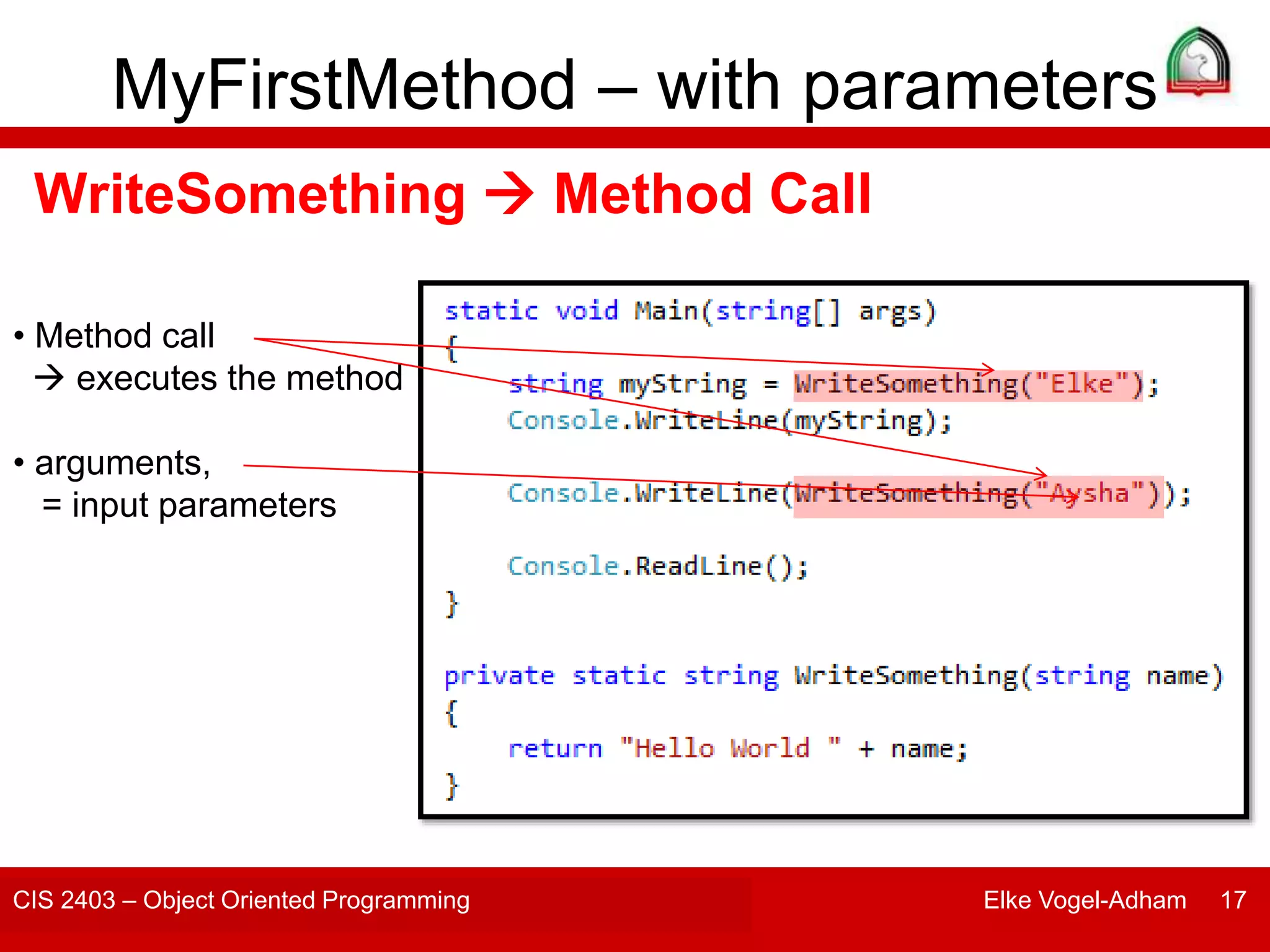 Methods in c# (1) | PPT