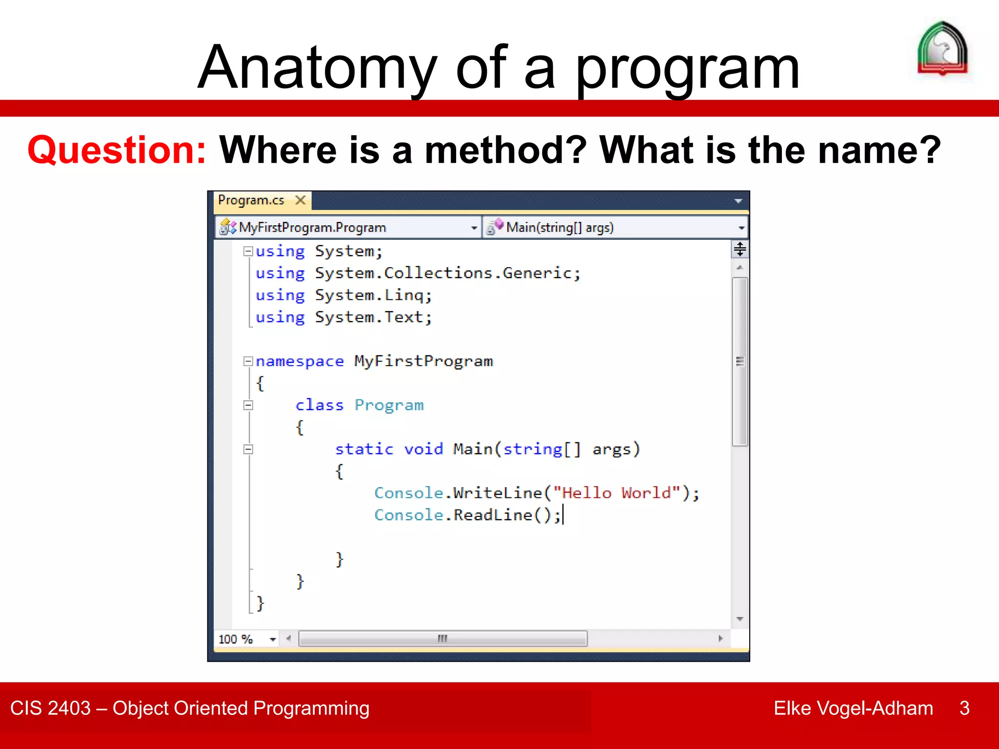 Methods in c# (1) | PPT
