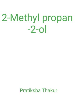 2-Methyl propan-2-ol | PDF