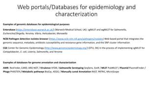 Overview of the commonly used sequencing platforms, bioinformatic search tools and databases ...