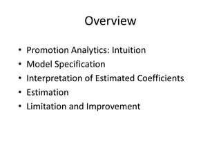Promotion Analytics - Module 2: Model and Estimation | PPTX