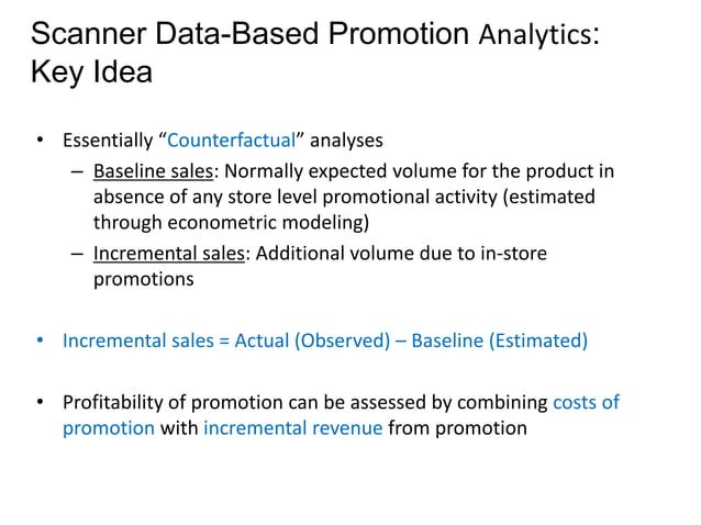 Promotion Analytics - Module 2: Model and Estimation | PPT