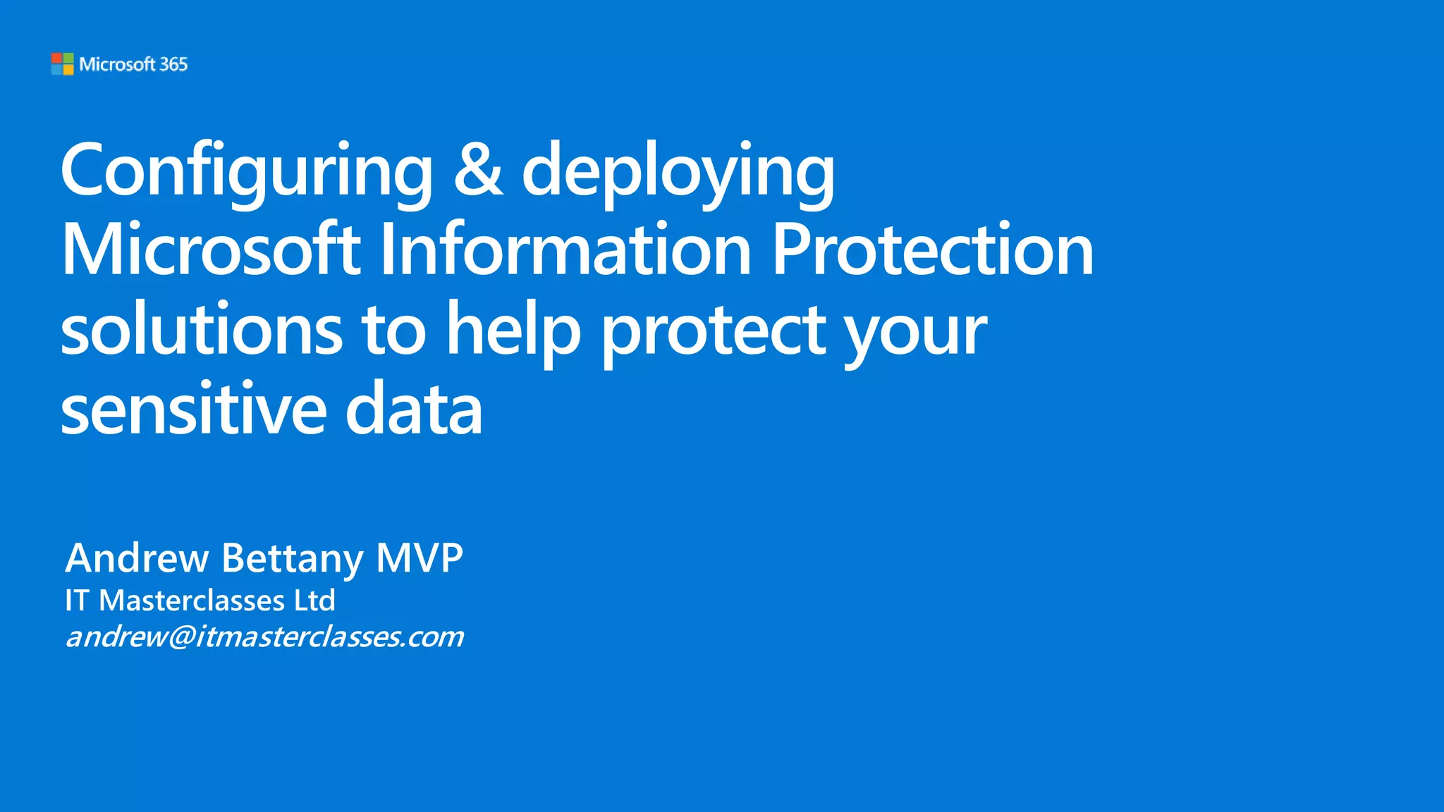 2 Modern Security - Microsoft Information Protection | PPTX