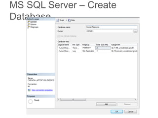 Chapter 2: Ms SQL Server | PPTX | Databases | Computer Software and Applications