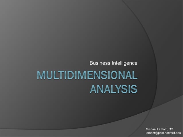 Business Intelligence: Multidimensional Analysis | PDF | Databases | Computer Software and ...