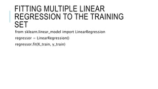 multiple linear regression | PPTX