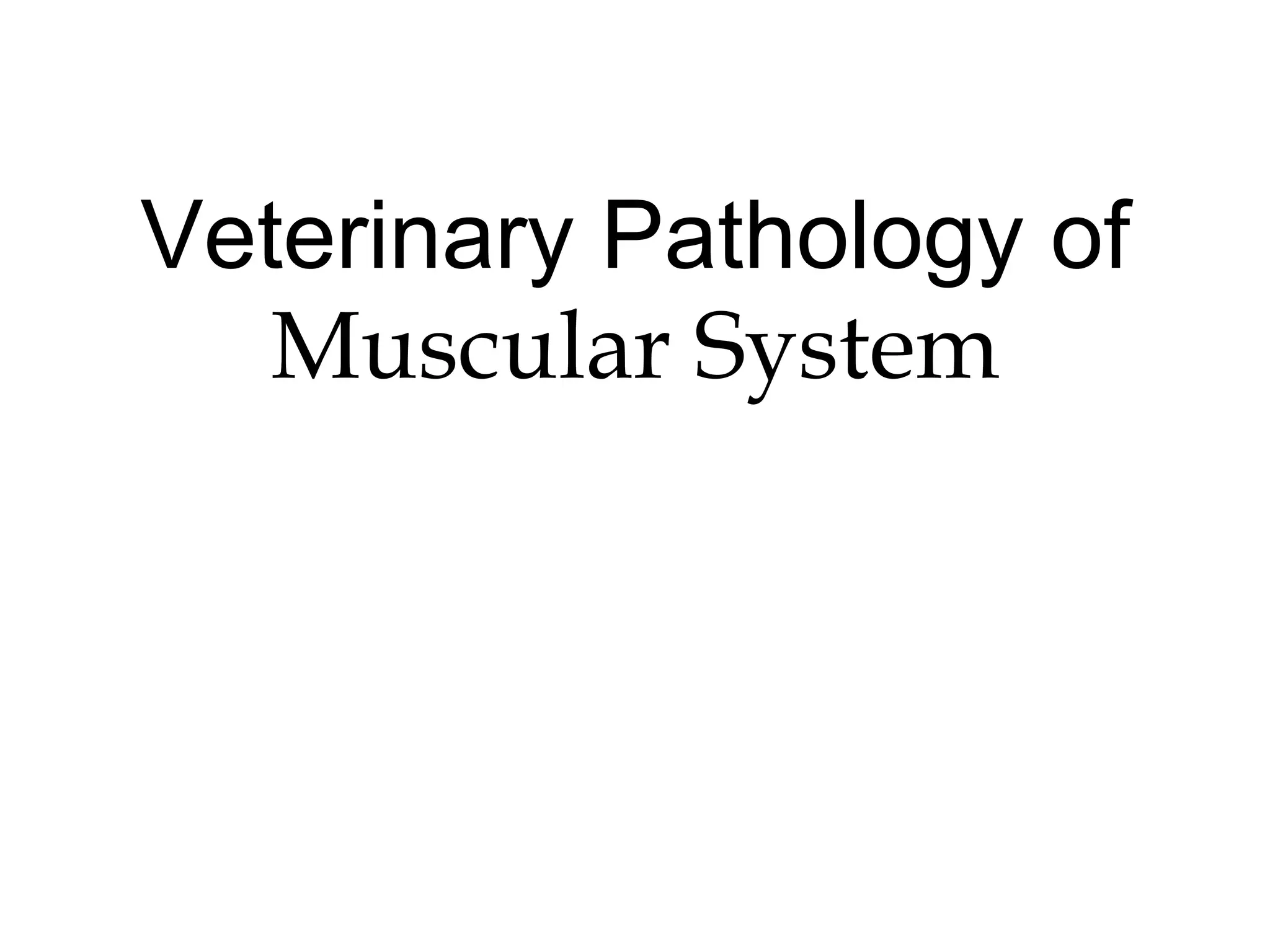 Veterinary Pathology of Muscular System | PPT