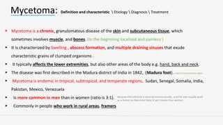 2-mycetoma.pptx for studing bsc mlt mycology | PPT