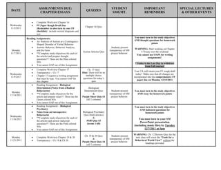 Fall 2011 Assignment Guide | PPT