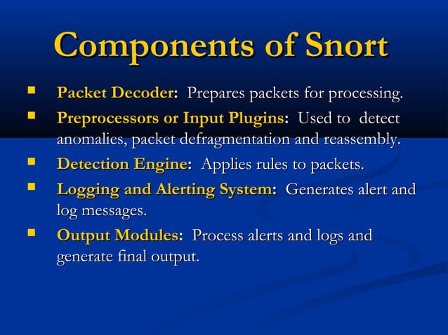 Network Intrusion Detection System Using Snort | PPT | Internet | Computing