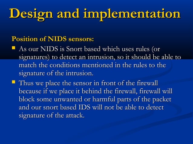 Network Intrusion Detection System Using Snort | PPT | Internet | Computing