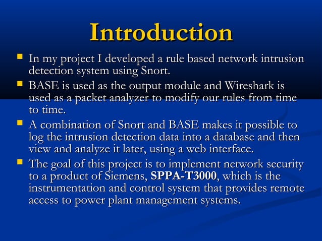 Network Intrusion Detection System Using Snort Ppt Internet Computing