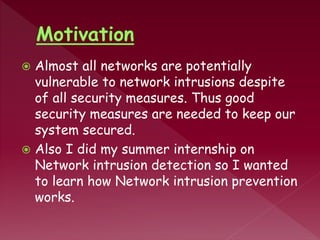 Network Intrusion Prevention by Configuring ACLs on the Routers, based on Snort IDS alerts | PPT