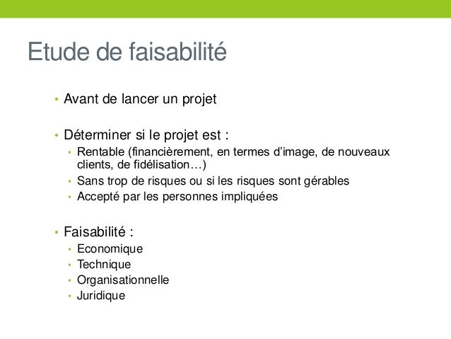 plan type d'une étude de faisabilité