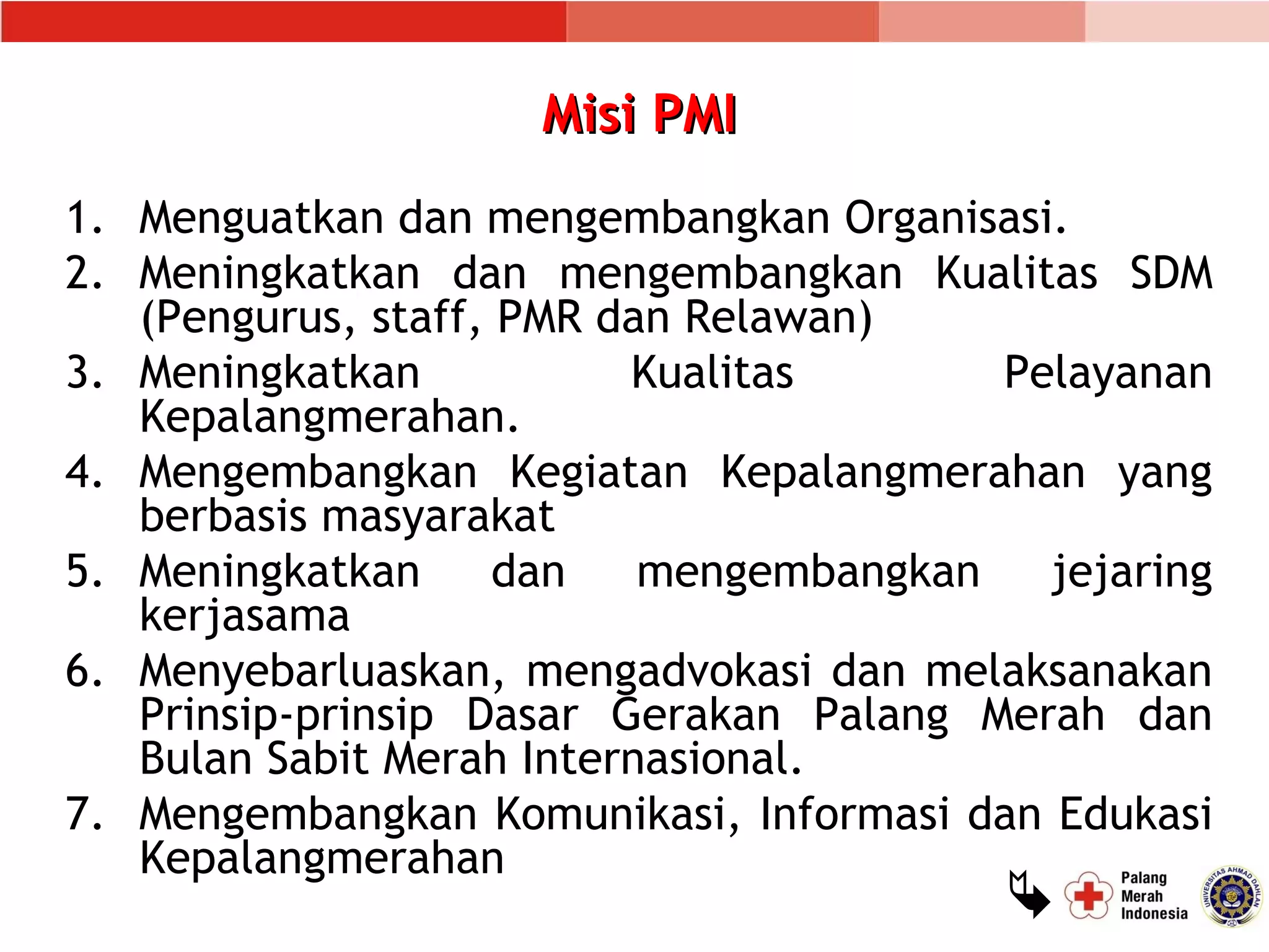 Organisasi PMI PPT (Materi PMR) | PPT