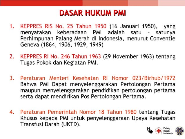 Organisasi PMI PPT (Materi PMR) | PPT