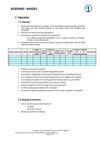 2 outsourcing questionnaire-nylex.2005 | Logistics | Business