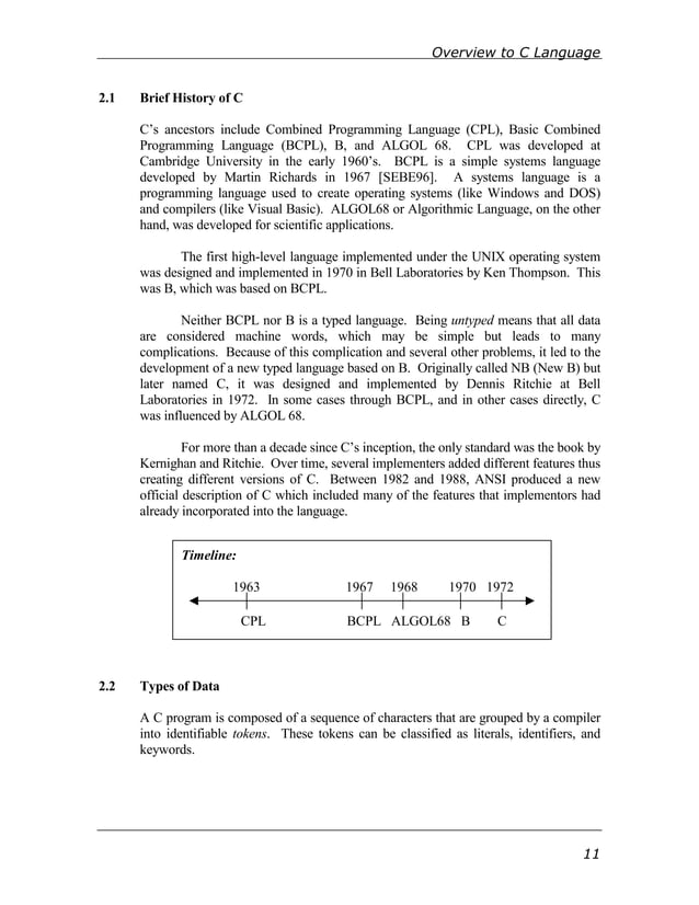 Overview of C Language | PDF