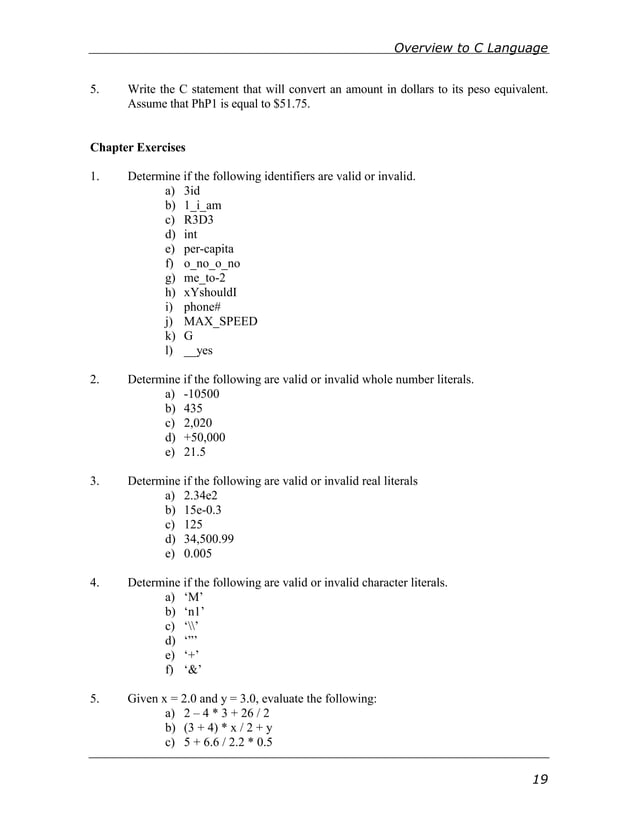 Overview of C Language | PDF