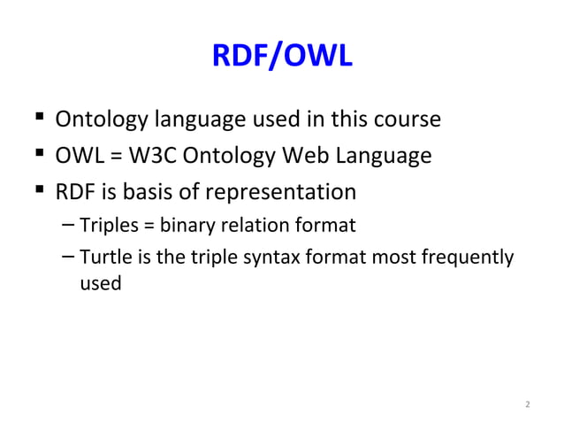Ontology Engineering: representation in OWL | PPT
