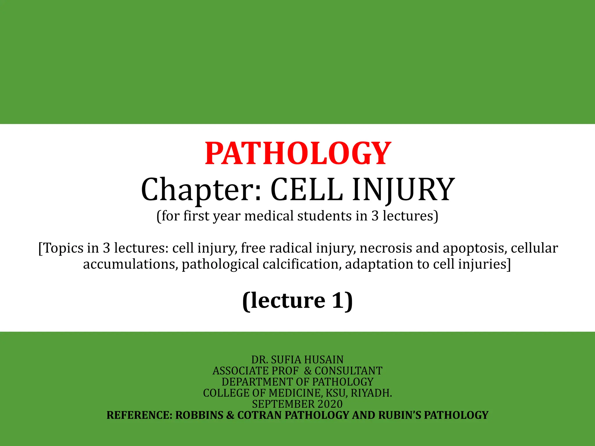2- Pathology CELL INJURY L1 Medical Sept 2020.ppt