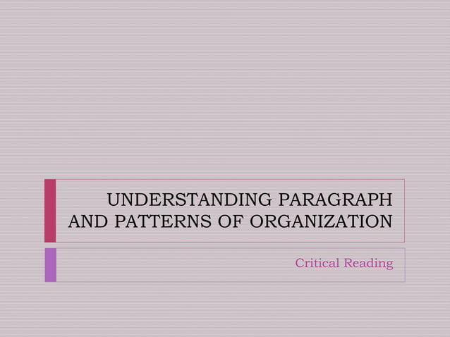 patterns of organization | PPTX | Medical Health