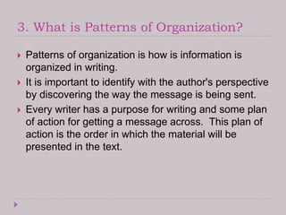 patterns of organization | PPTX | Medical Health