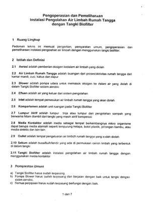Pengoperasian dan Pemeliharaan Instalasi Pengolahan Air Limbah Rumah ...