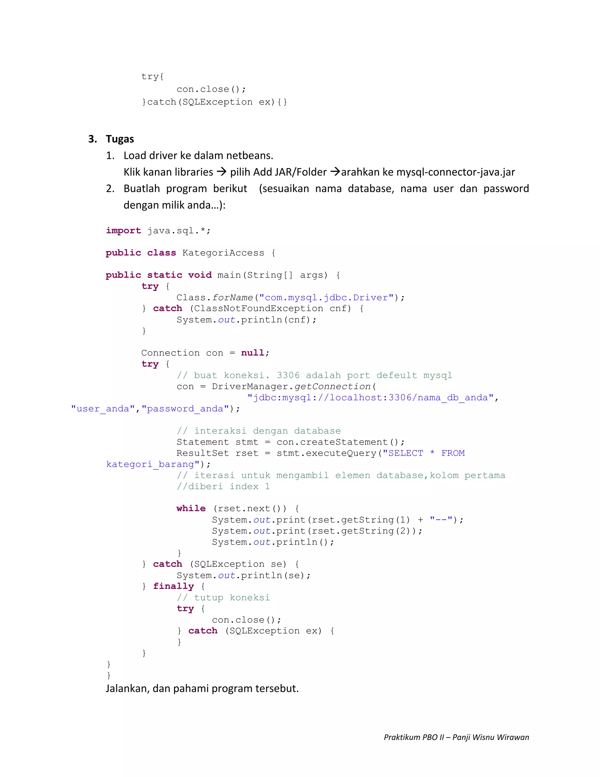 2 pengenalan jdbc 1- | PDF