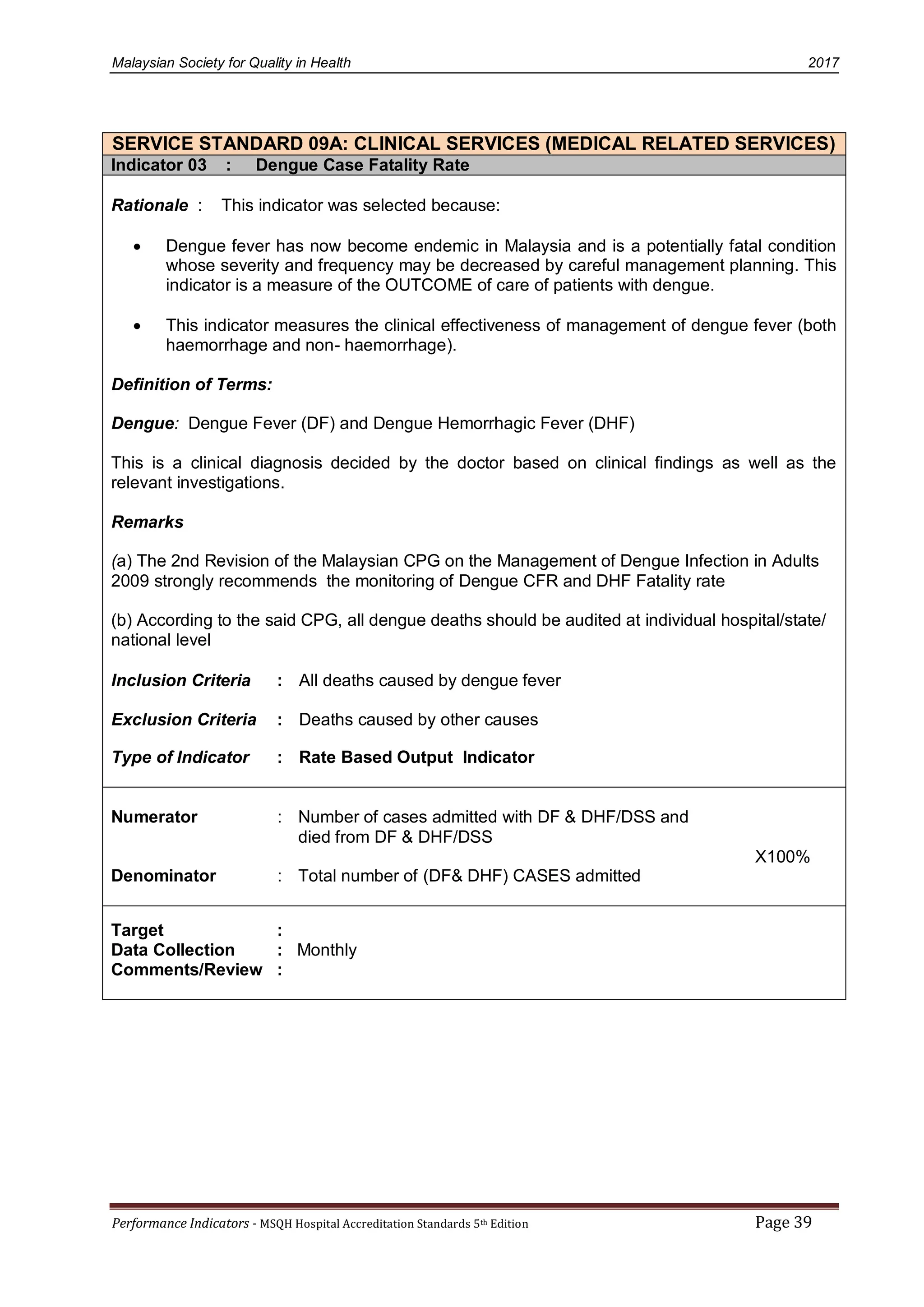 2- Performance Indicators MSQH Hospital Accreditation Standards 5th ...