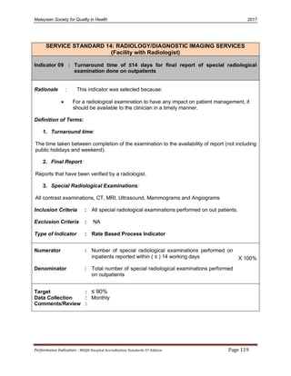 2- Performance Indicators MSQH Hospital Accreditation Standards 5th ...