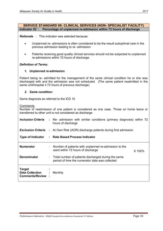 2- Performance Indicators MSQH Hospital Accreditation Standards 5th ...