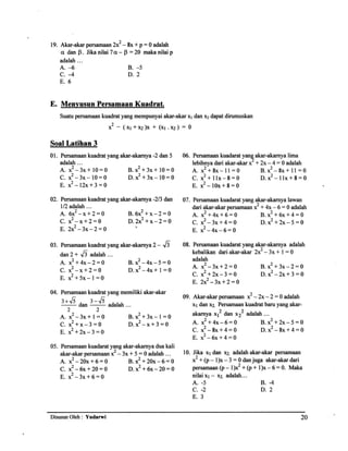 persamaan dan fungsi kuadrat | DOC