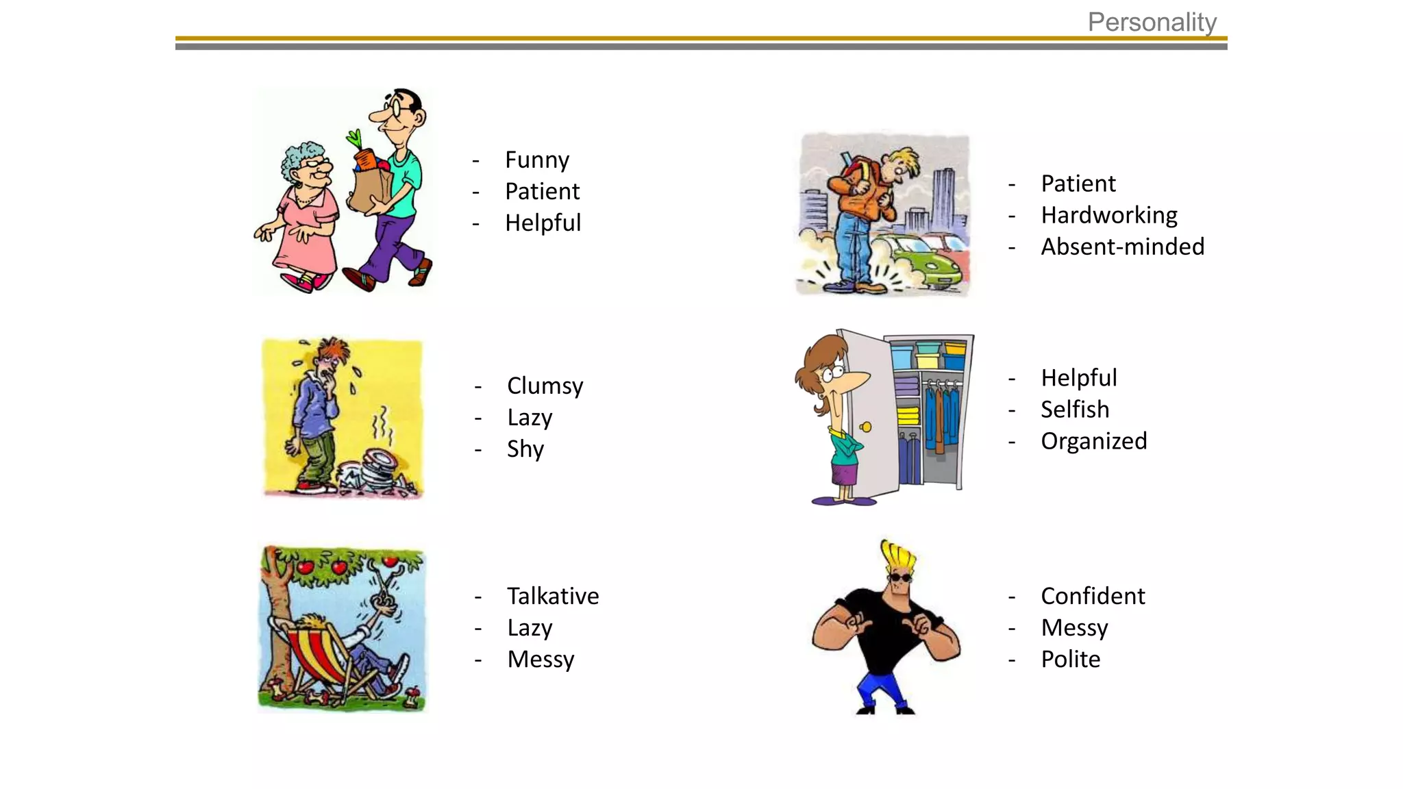 Personality adjectives | PPTX