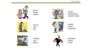 Personality adjectives | PPTX