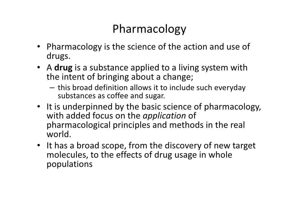 Pharmacology Definition