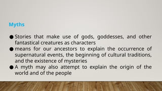 The Philippine Folk Narratives Literature | PPTX | Genealogy and ...