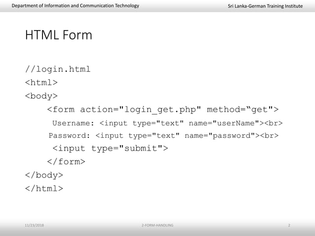 PHP Form Handling | PPTX | Web Development | Internet