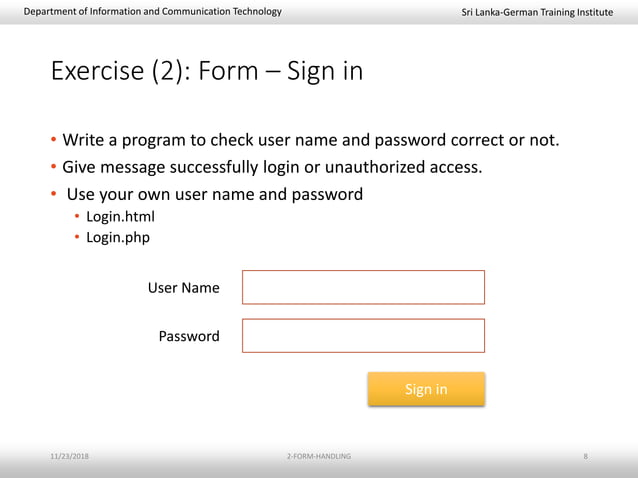 PHP Form Handling | PPTX | Web Development | Internet