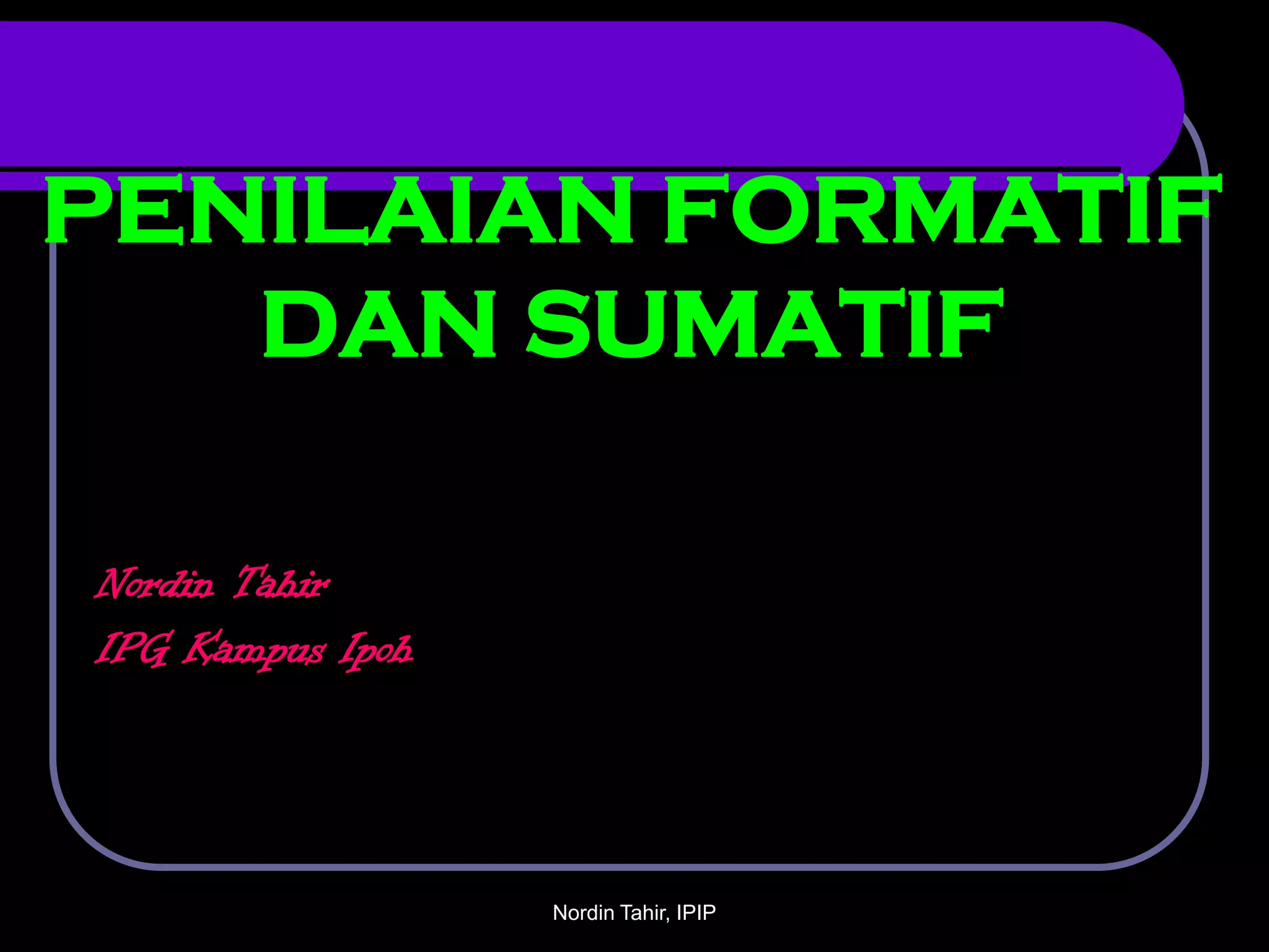penilaian sumatif dan formatif | PDF
