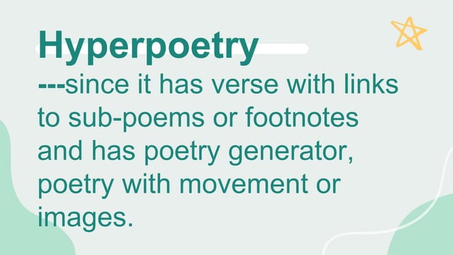 21st Century Literature-Poetry and Hyperpoetry .pptx | Poetry | Books ...