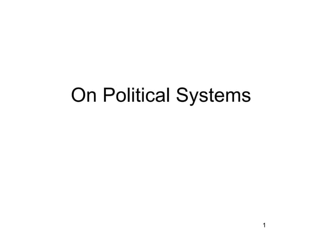 Political Systems (Handout) | PDF