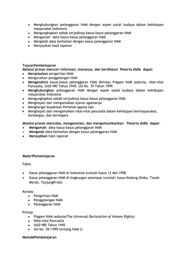 RPP PKN Kurikulum 2013 kelas x | DOCX