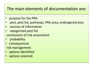Pest risk analysis-Pest risk analysis (PRA) | PPTX