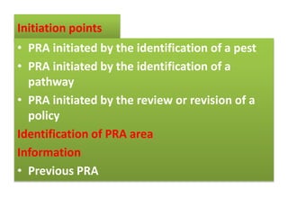 Pest risk analysis-Pest risk analysis (PRA) | PPTX