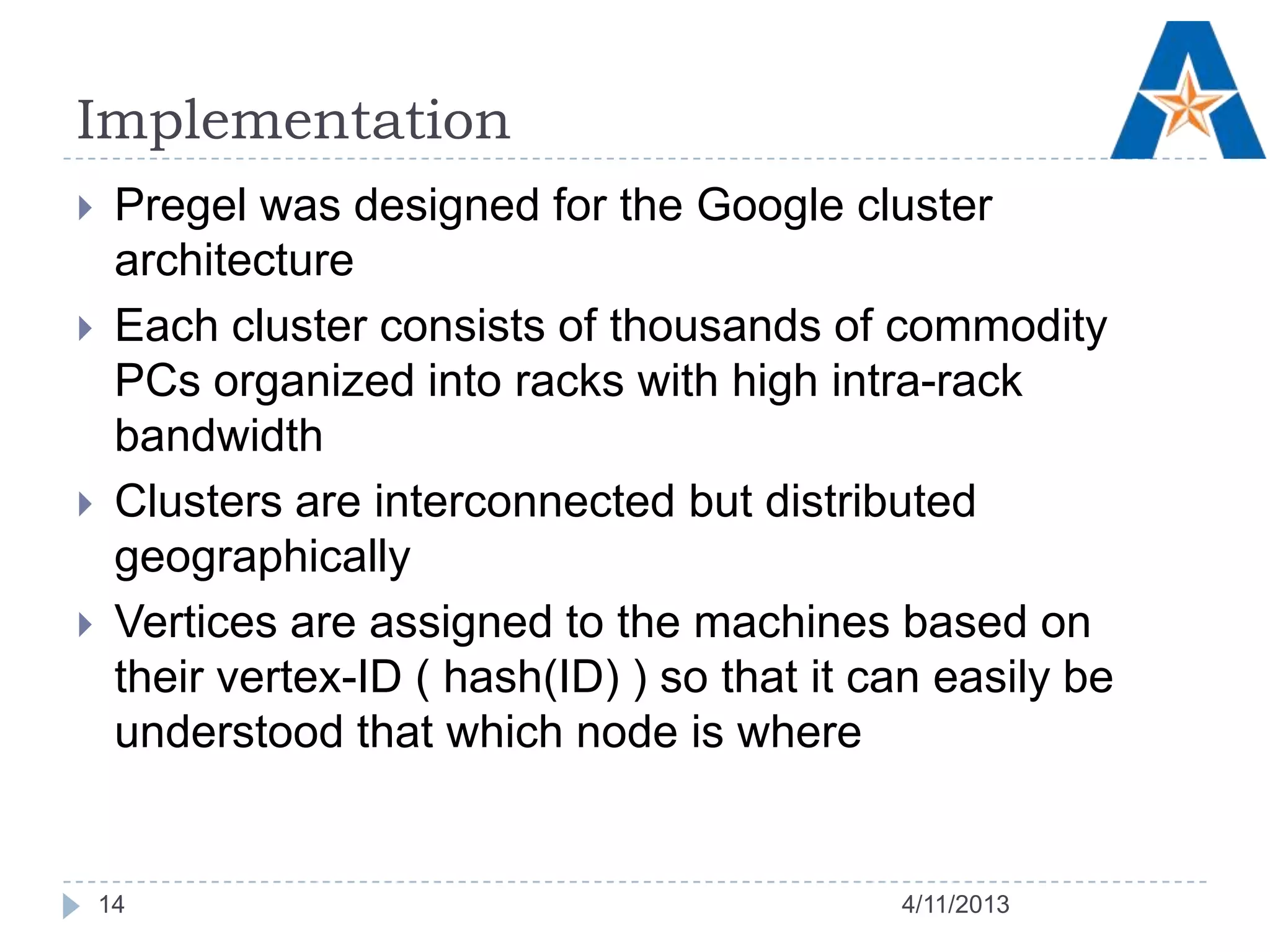 PREGEL a system for large scale graph processing | PPTX | Graphics Software | Computer Software ...