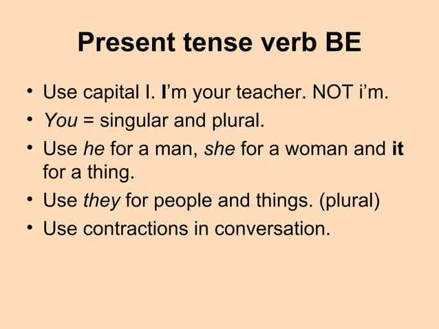 present tense verb be | PPT