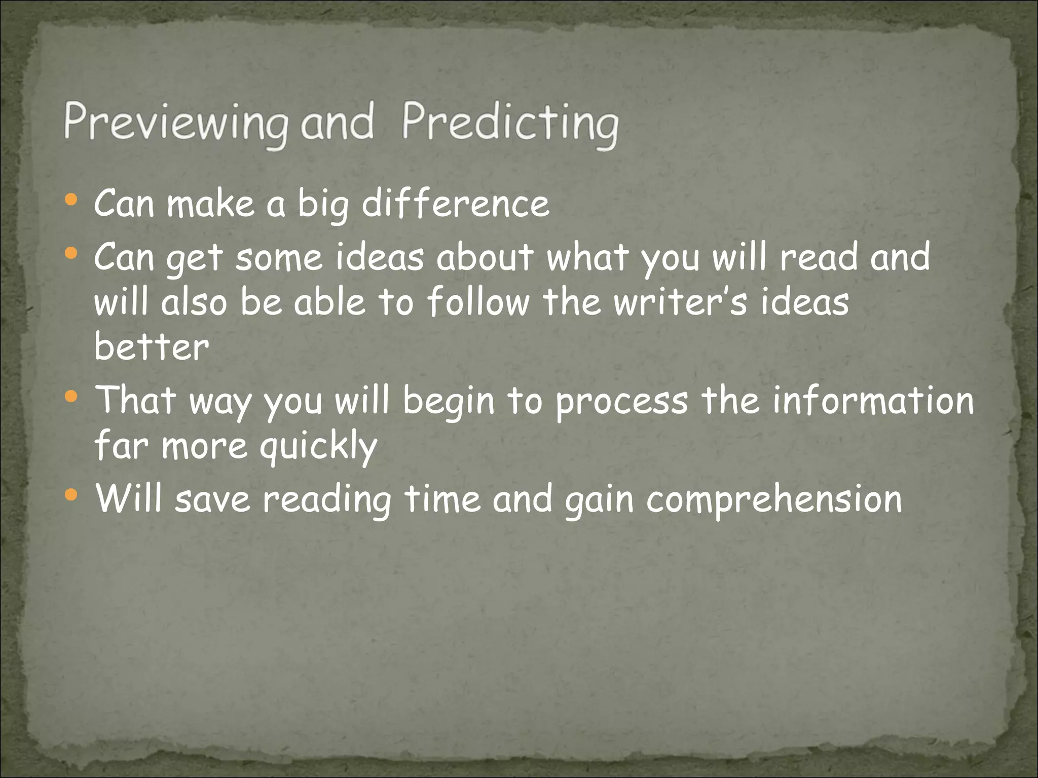 previewing and predicting | PPT