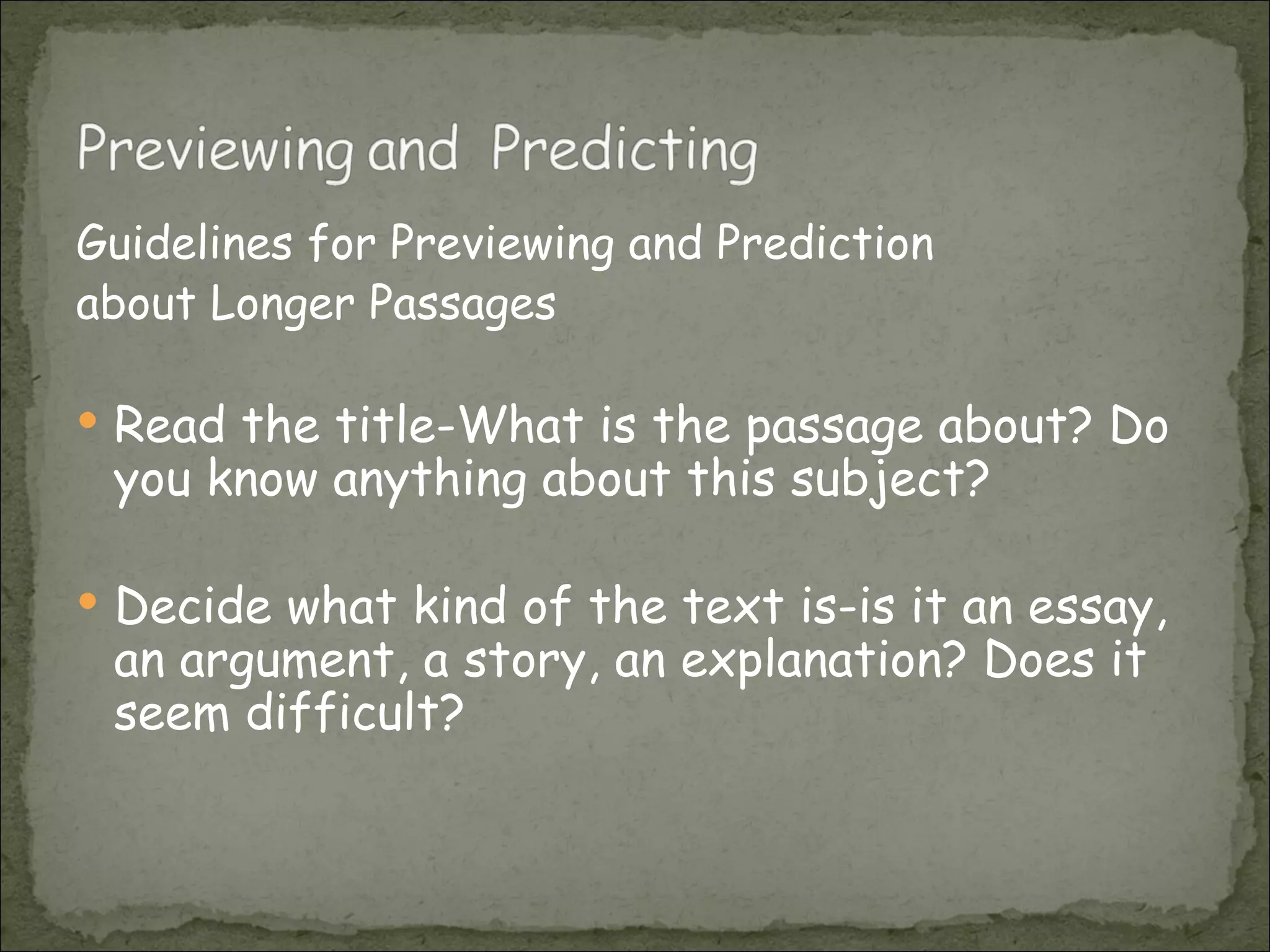 previewing and predicting | PPT